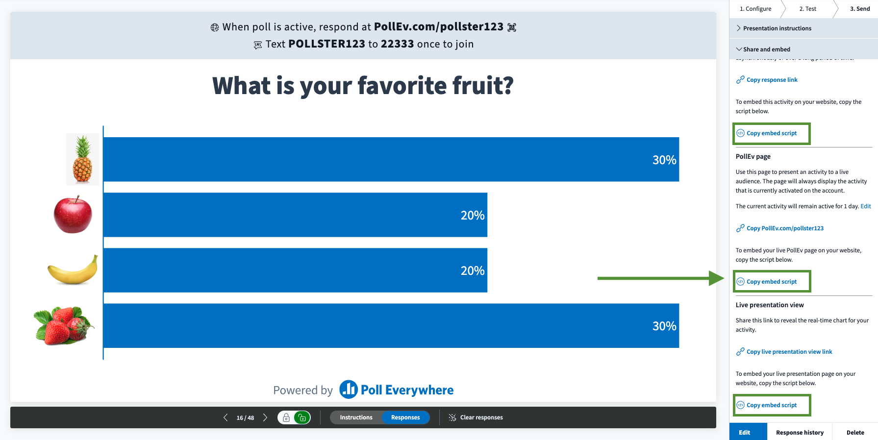 Embed an activity – Poll Everywhere