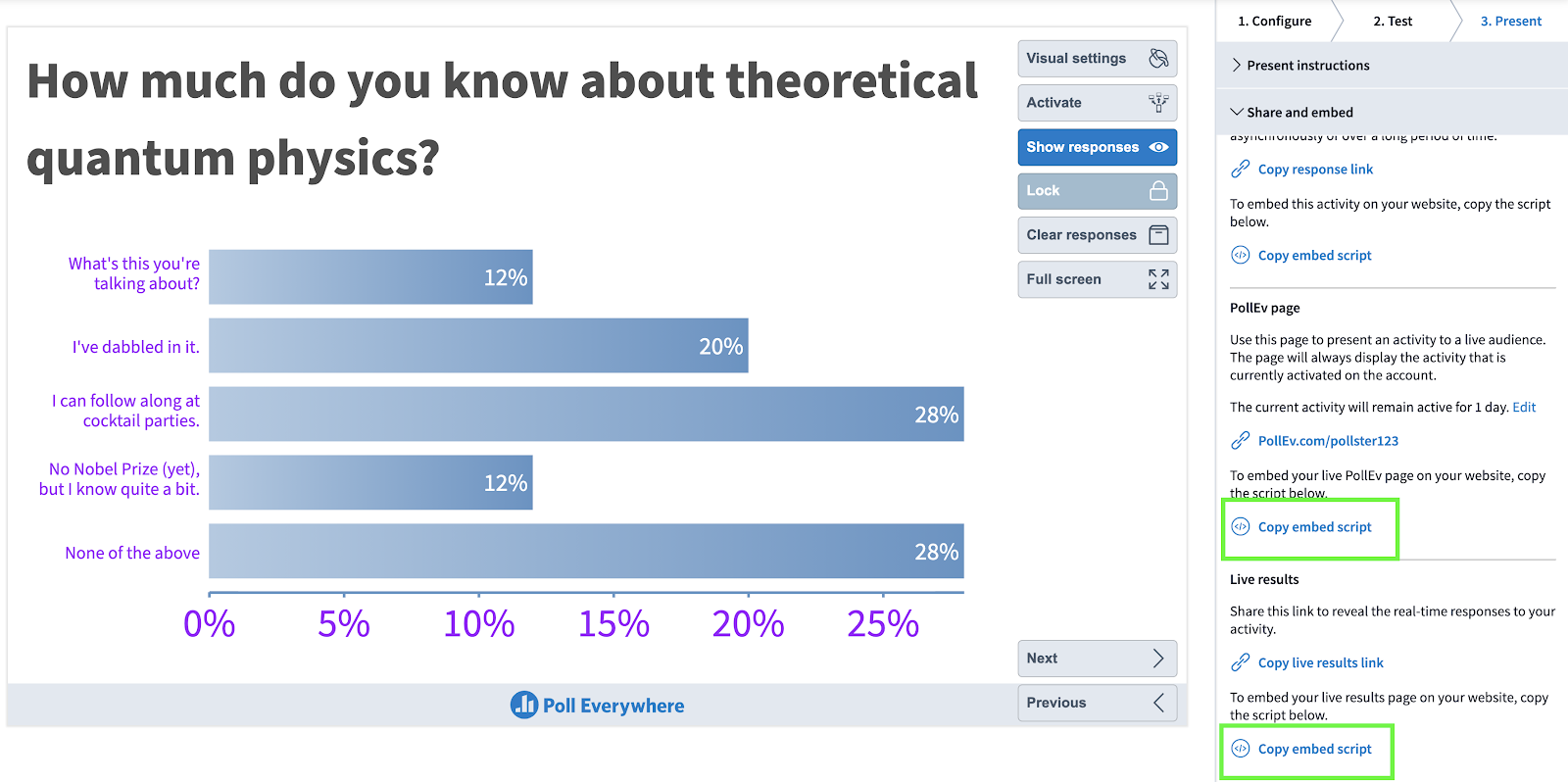 Embed an activity – Poll Everywhere