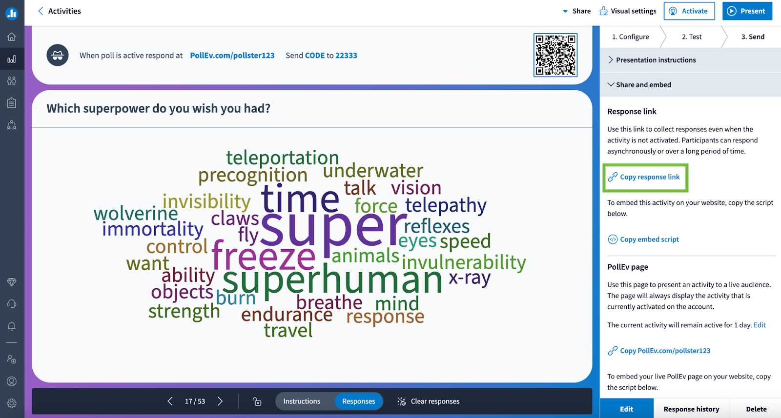 Response links – Poll Everywhere