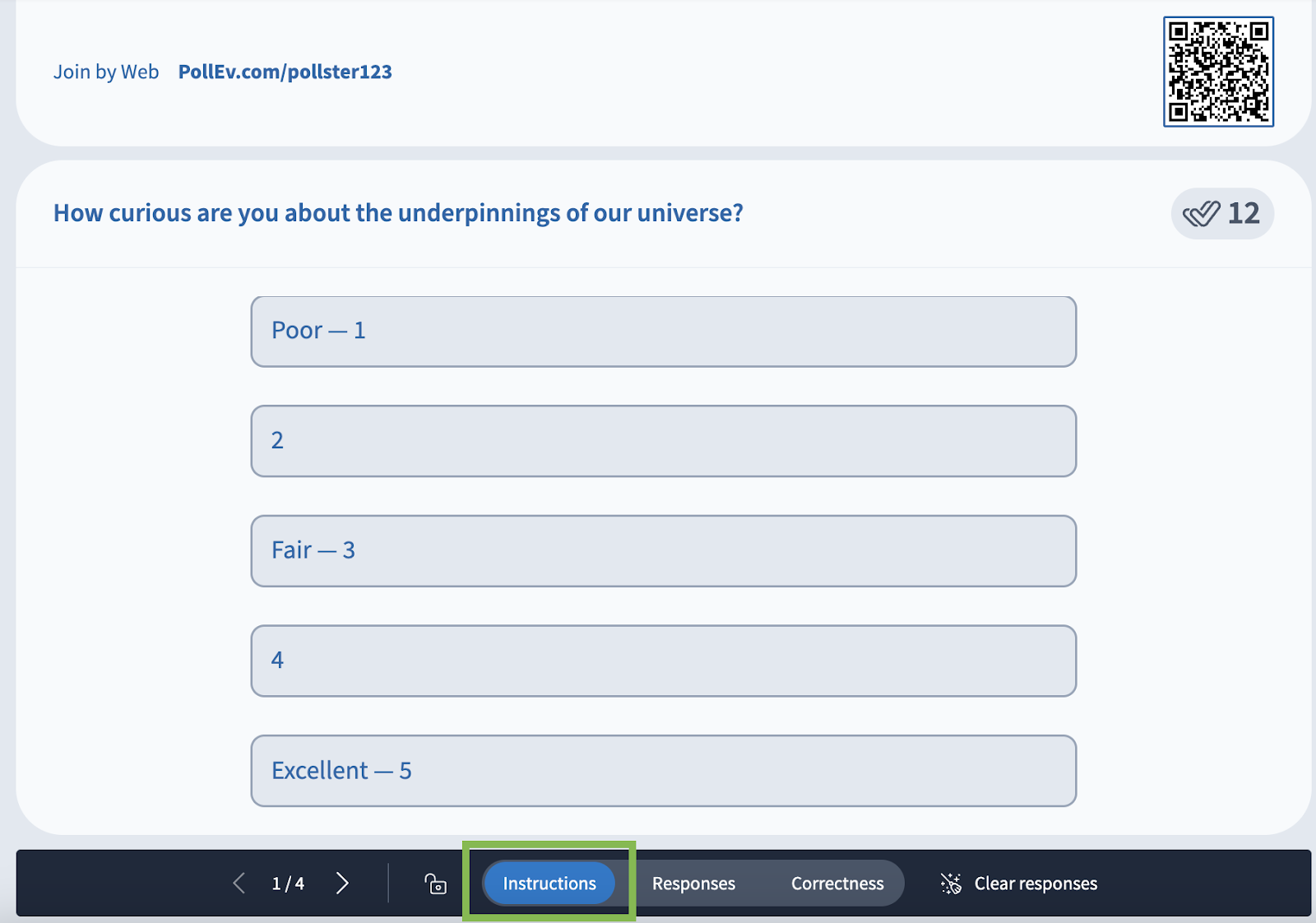 Instructions view – Poll Everywhere