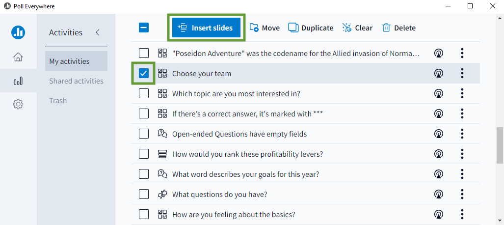Activity Flows – Poll Everywhere
