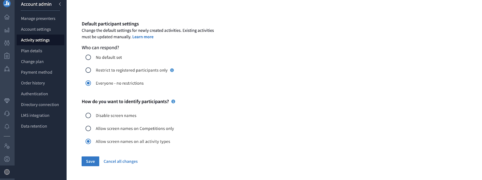 Participant screen names – Poll Everywhere