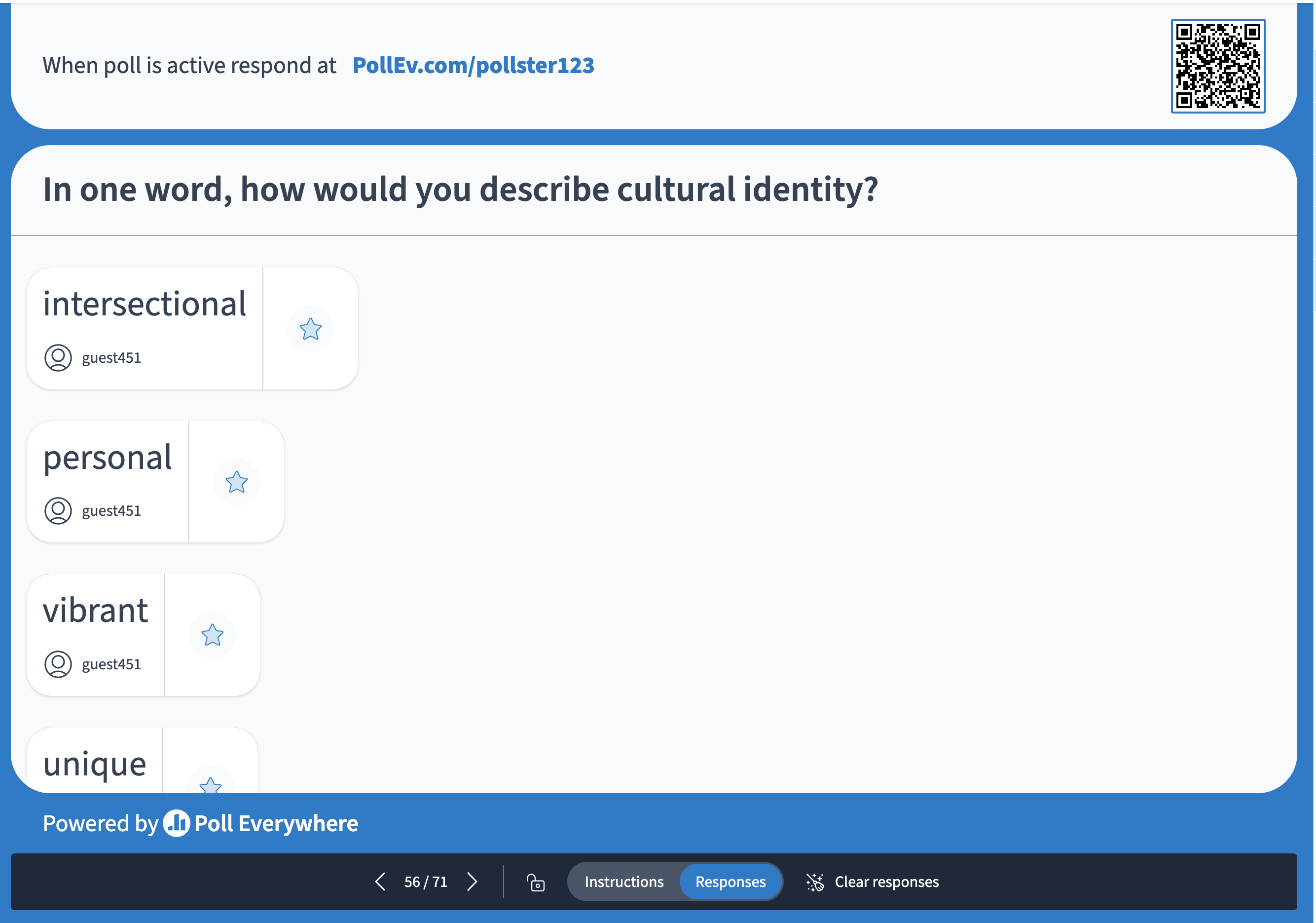 Participant screen names – Poll Everywhere