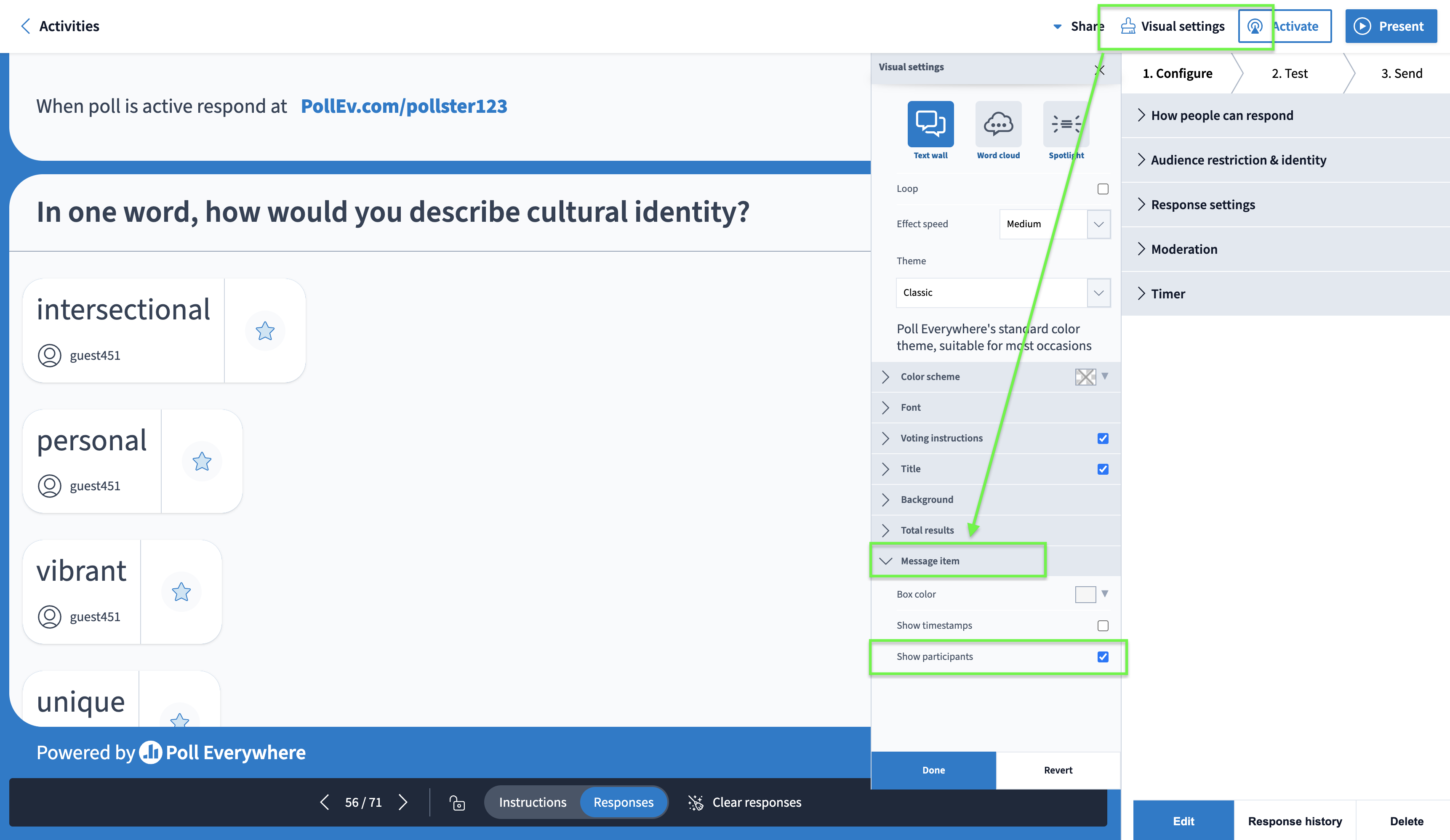 Participant screen names – Poll Everywhere