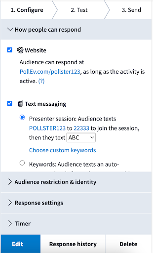 Activity page – Poll Everywhere