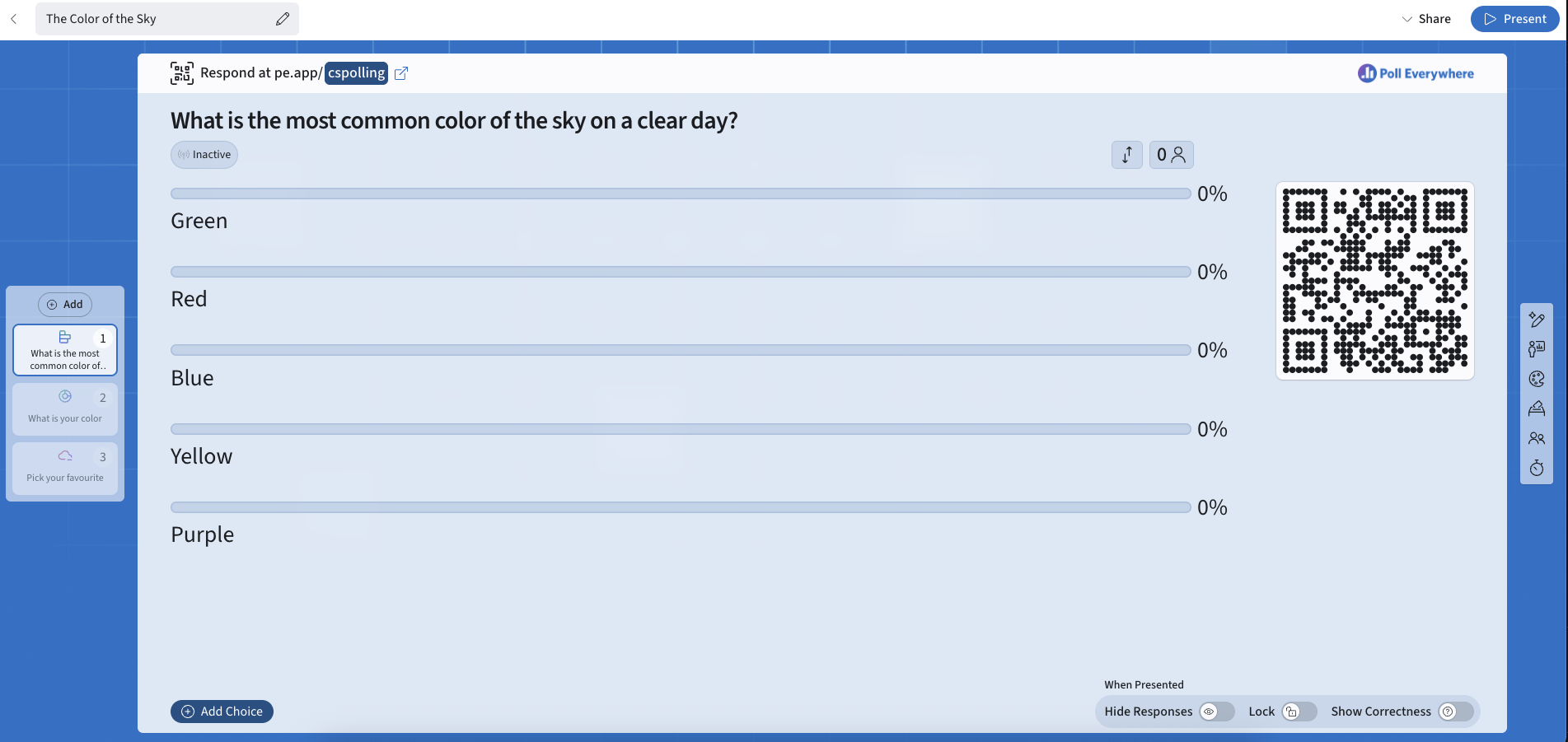 Question page – Poll Everywhere