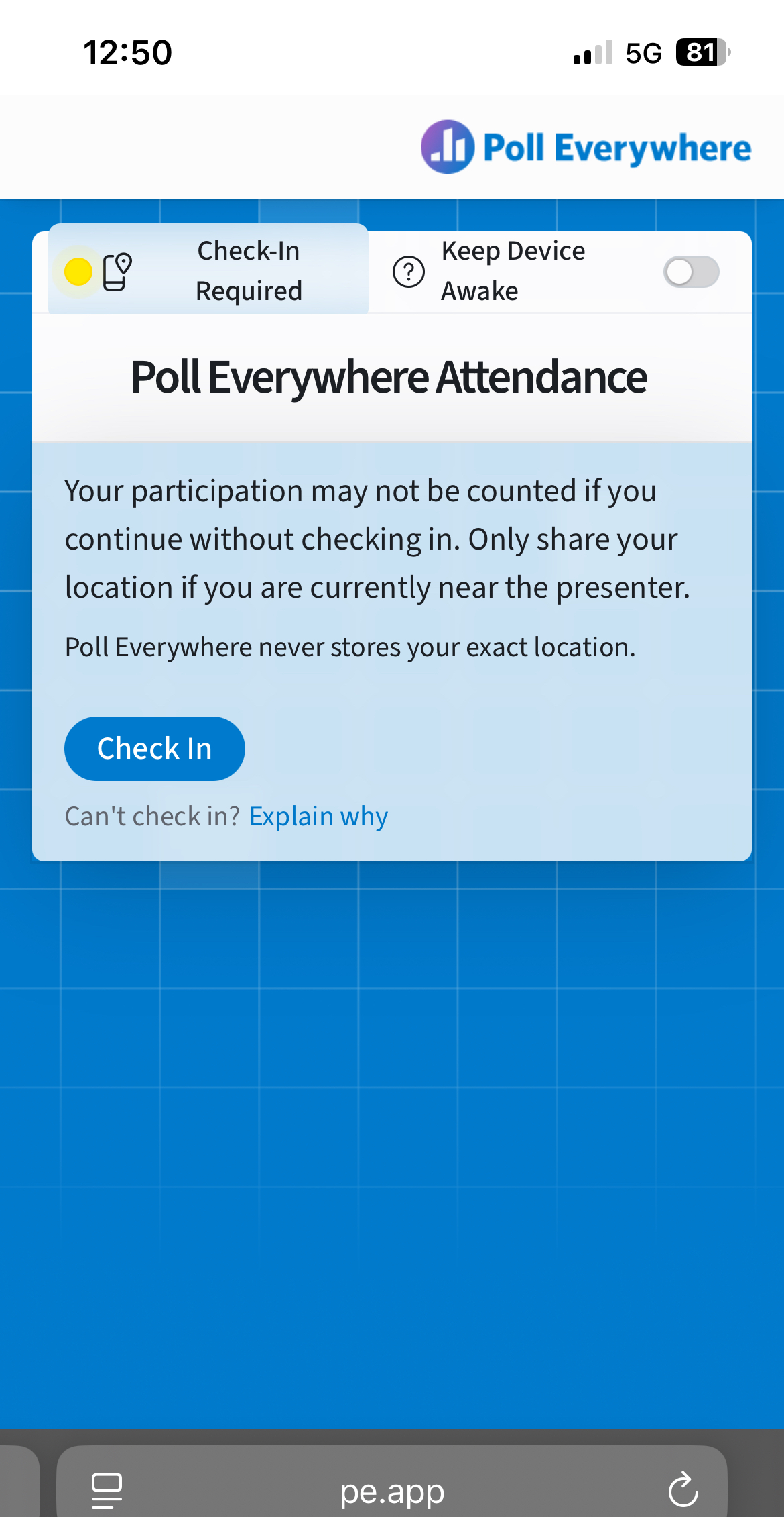 Attendance Location Configuration and Management – Poll Everywhere
