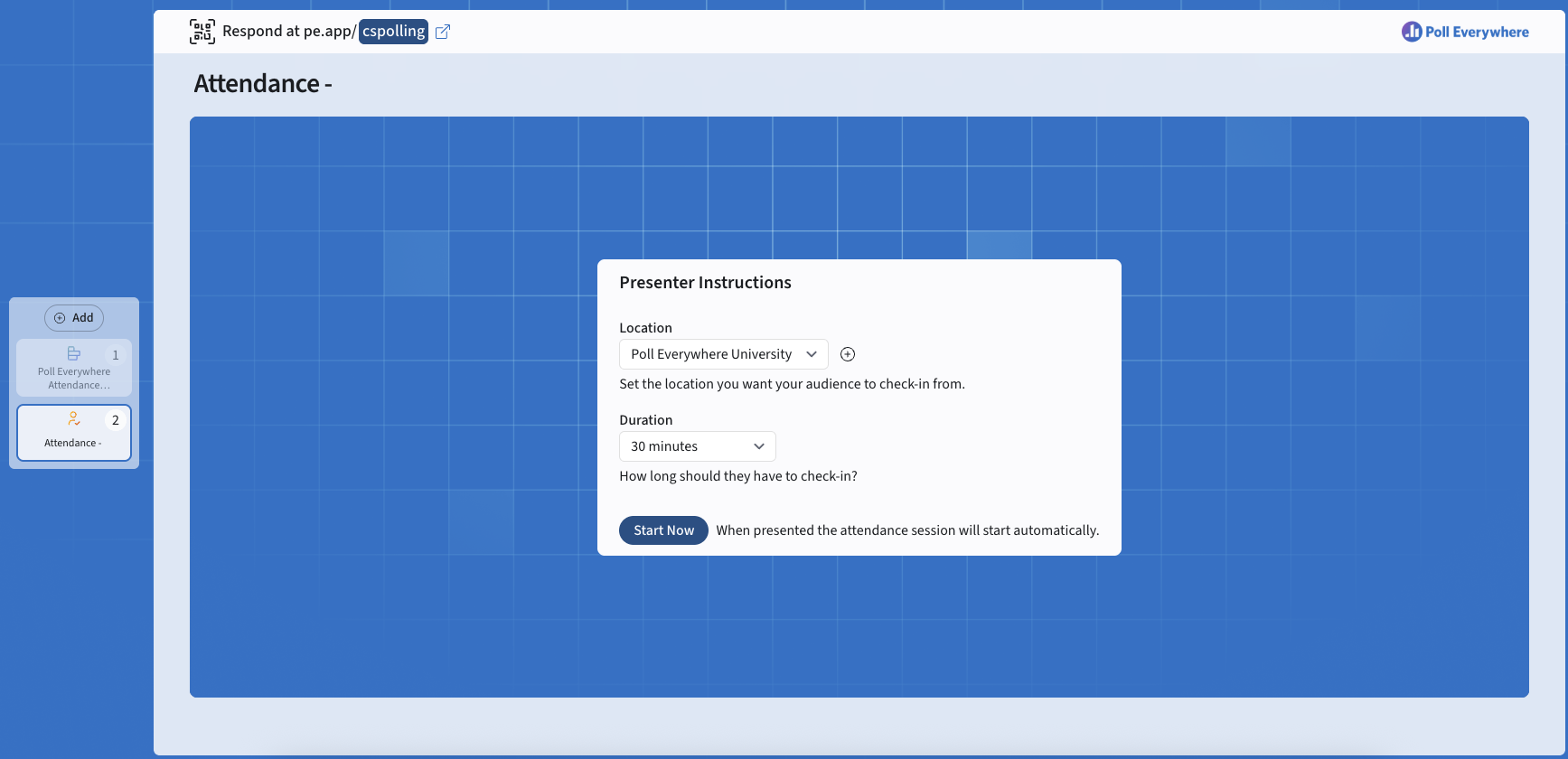 Attendance Location Configuration and Management – Poll Everywhere