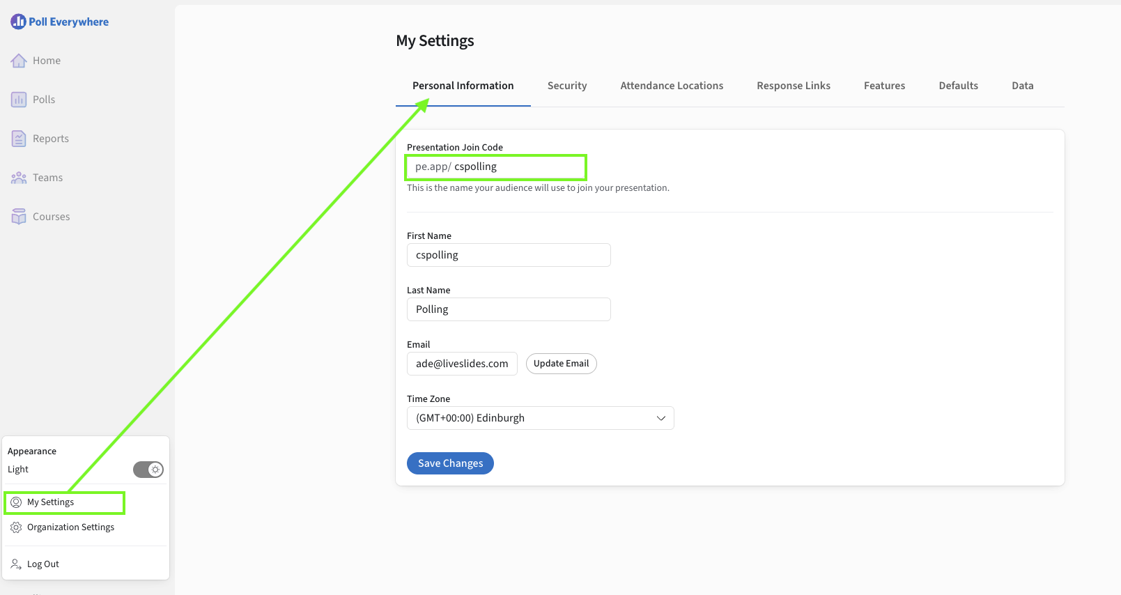 Presentation Join Code – Poll Everywhere