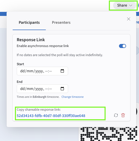 Asynchronous Response Links – Poll Everywhere