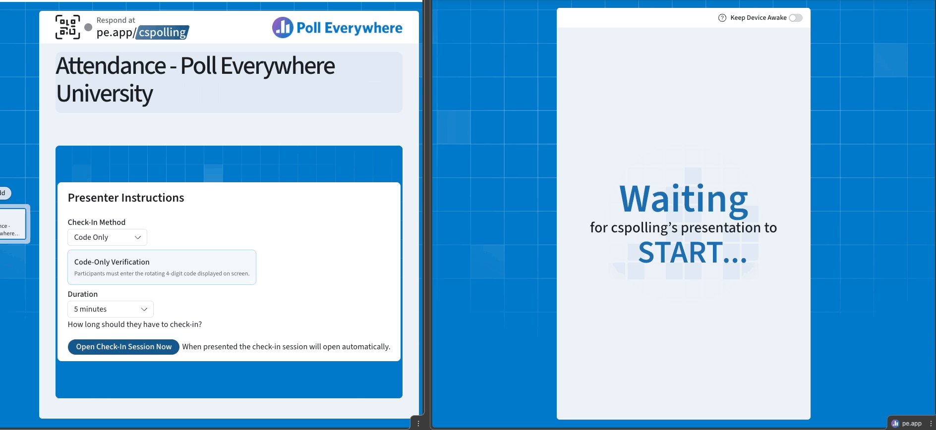 Checking in with Rotating Codes (For Students) – Poll Everywhere