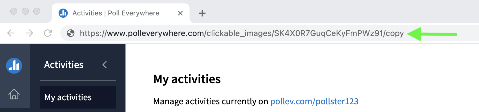 Copying activities using the URL – Poll Everywhere